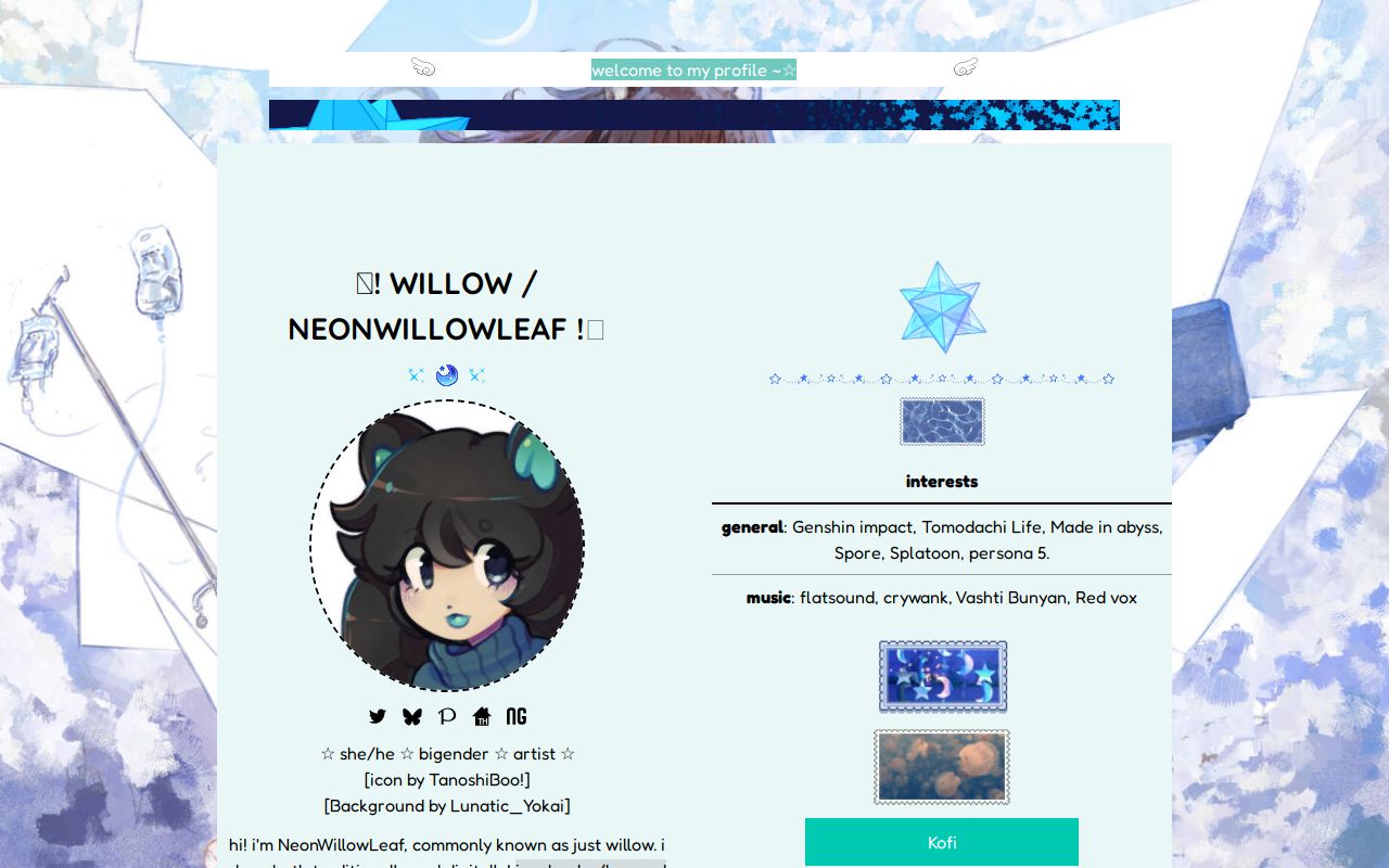 NeonWillowLeaf's carrd ☆